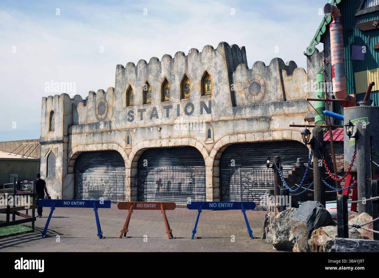 Old ghost train ride at Southport fair Stock Photo - Alamy