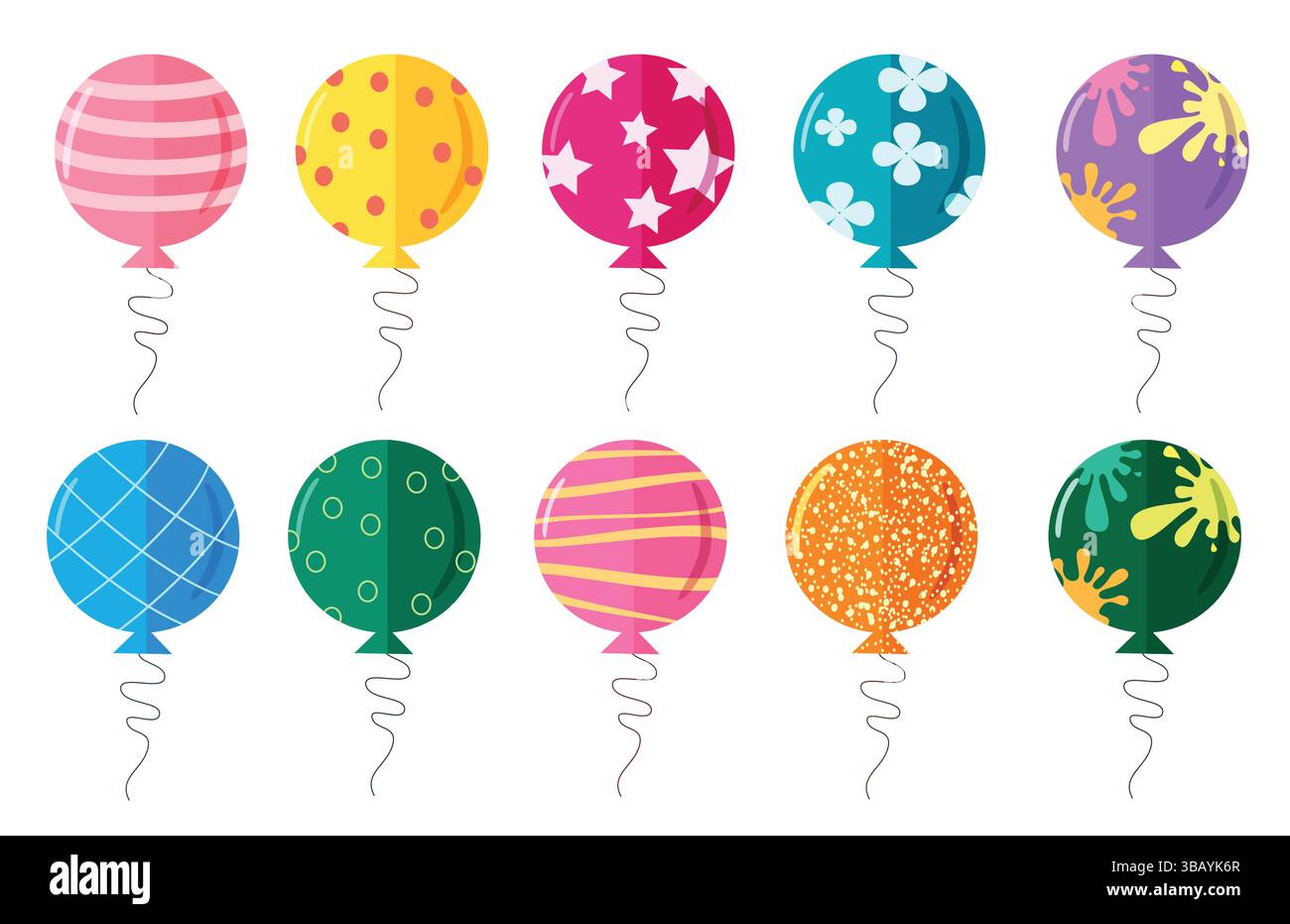 Balloon paper cut elements clipart set. Floating paper balloons icon ...