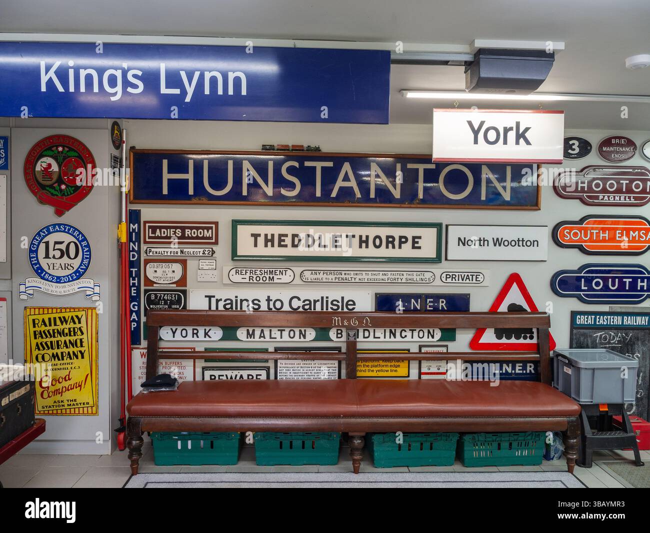 Collection of old railway station signs on display at The Royal Station ...