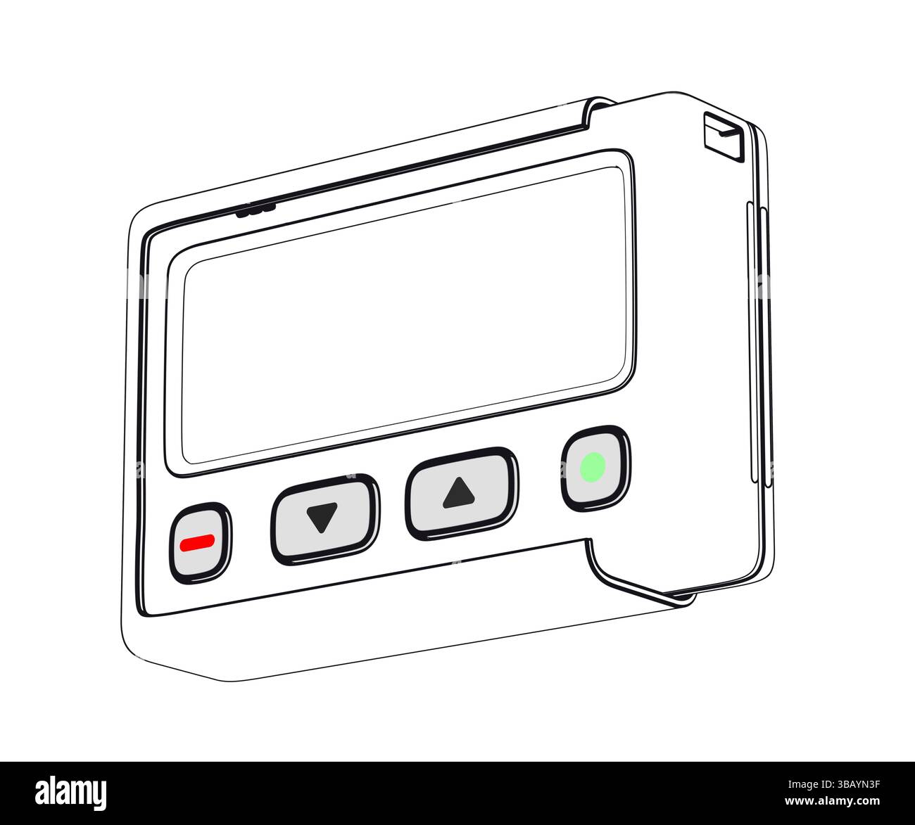 Sketch of a retro communication device, pager or beeper Stock Photo - Alamy