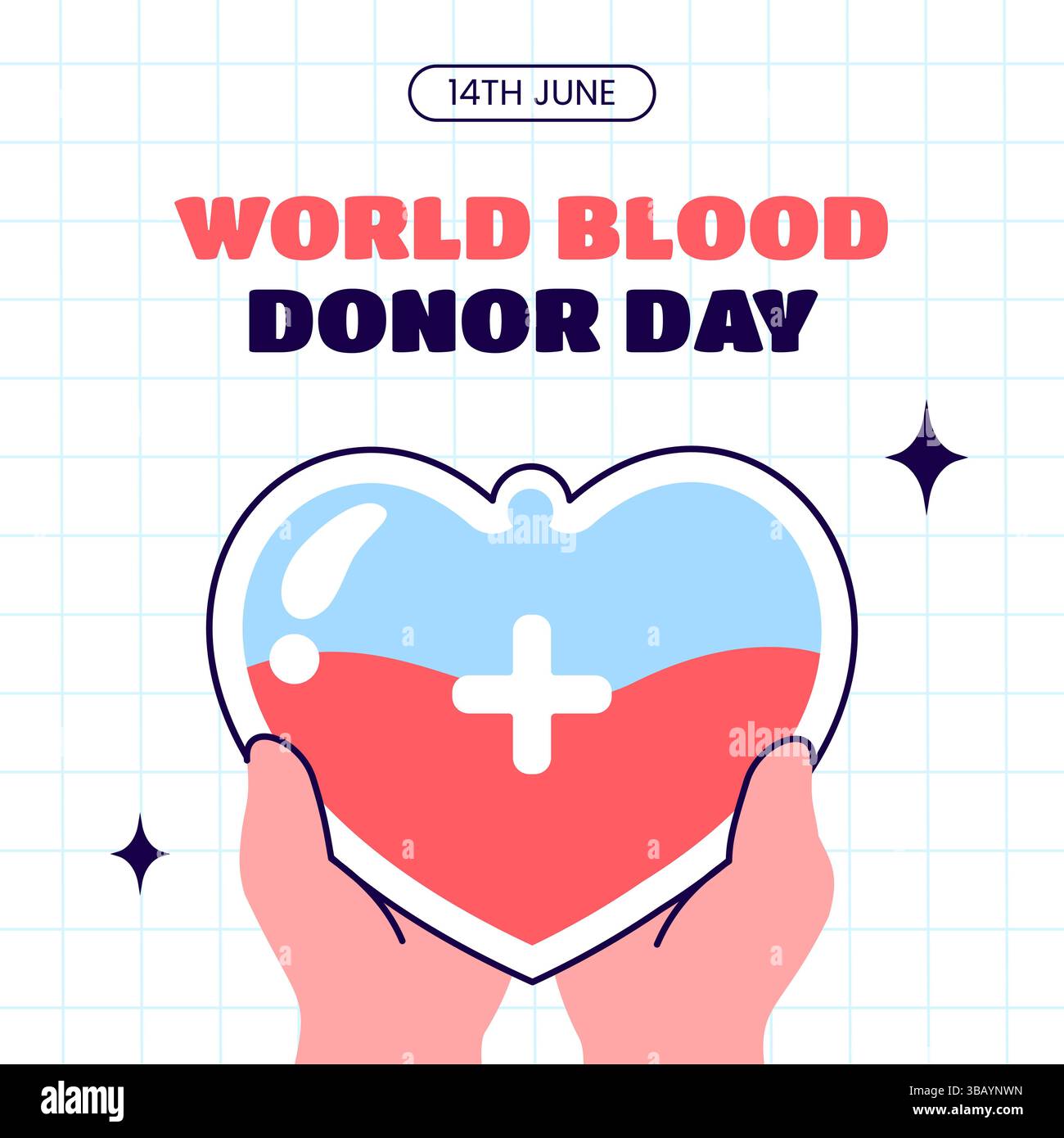 World Blood Donor Day Concept with Hand-Drawn Cartoon Elements ...
