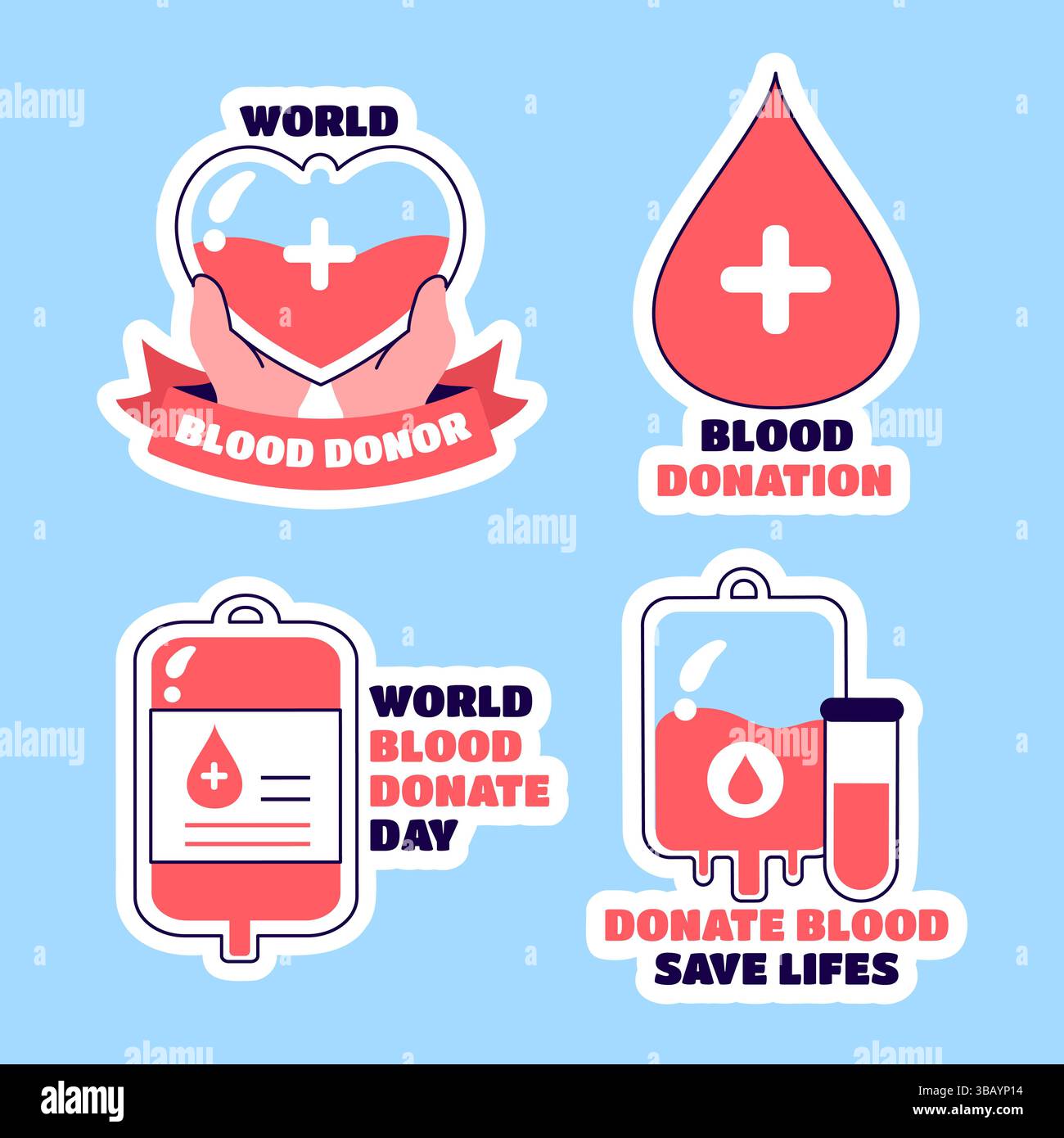Creative Hand-Drawn Template for Blood Donation Awareness Label Stock ...