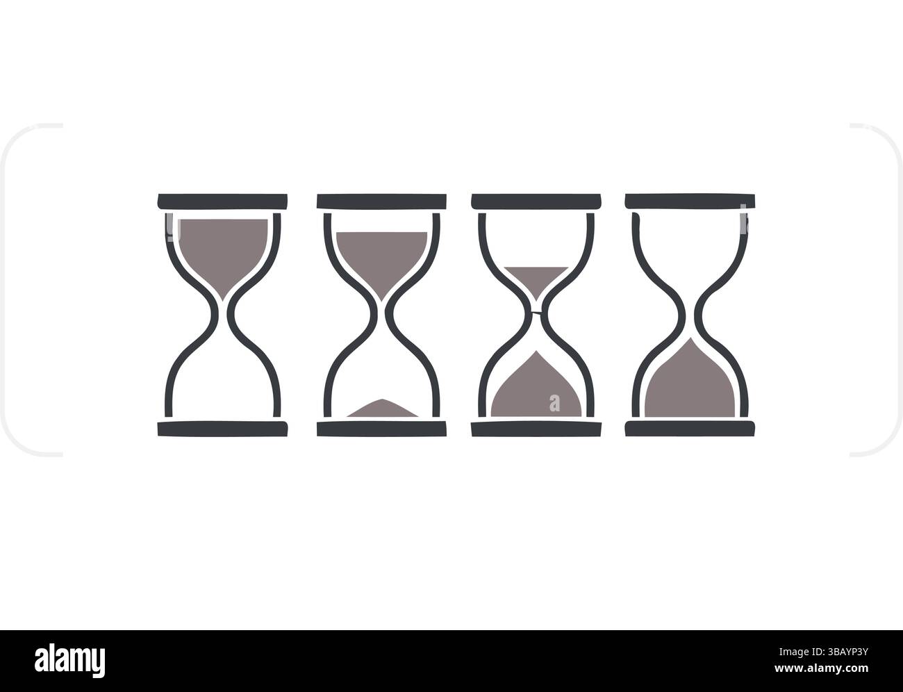 Hourglass Time Transformation: Evolution of Sand Flow Illustration ...