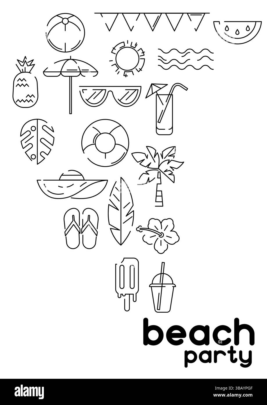 Objects summer trip Black and White Stock Photos & Images - Alamy