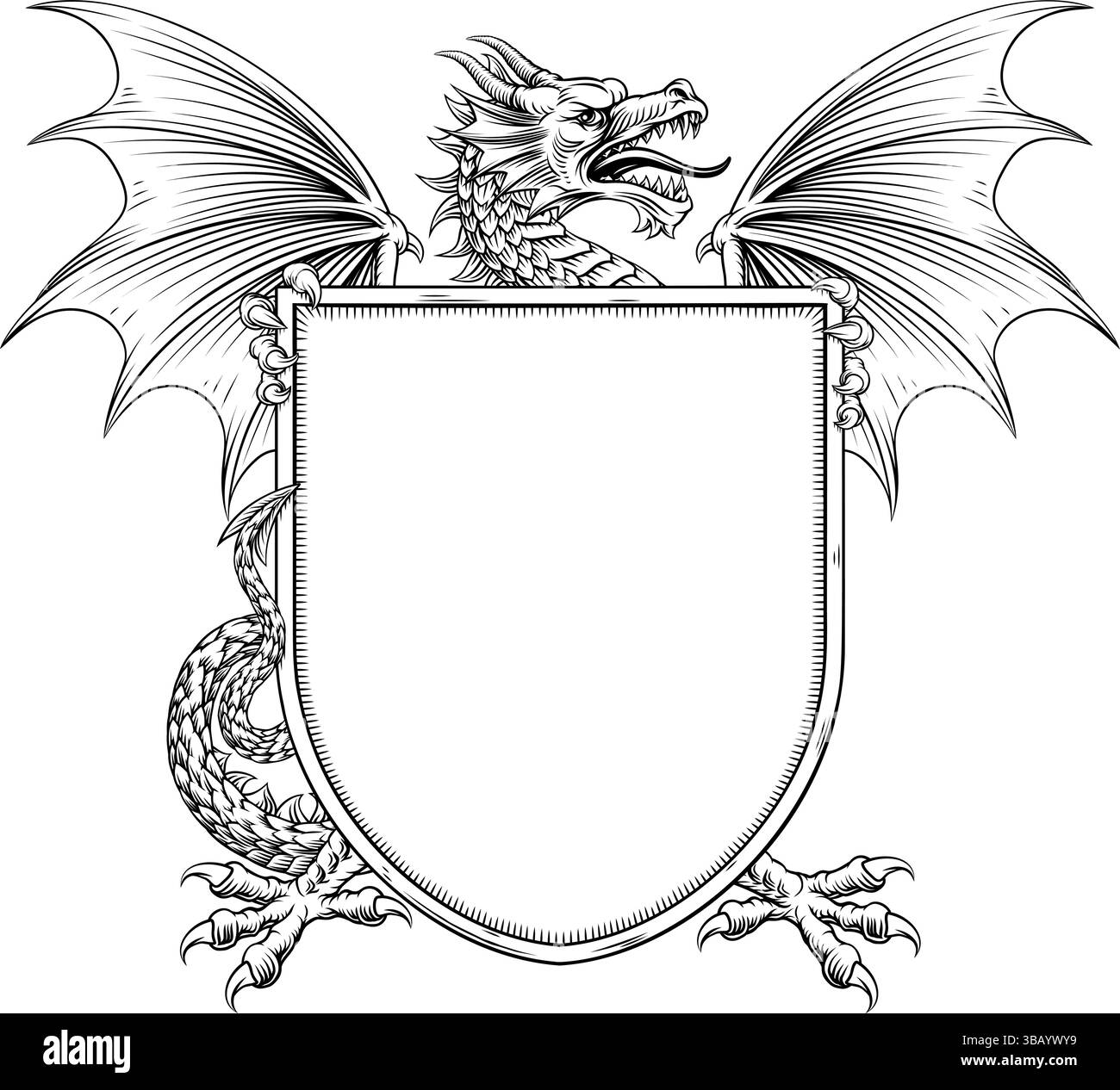 Dragon Heraldic Crest Coat of Arms Crest Shield Stock Vector Image ...