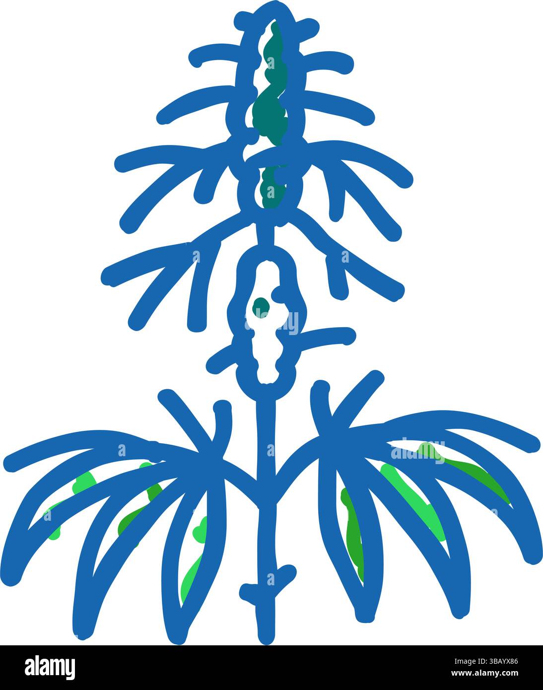 cannabis plant herb icon doodle illustration Stock Vector Image & Art ...