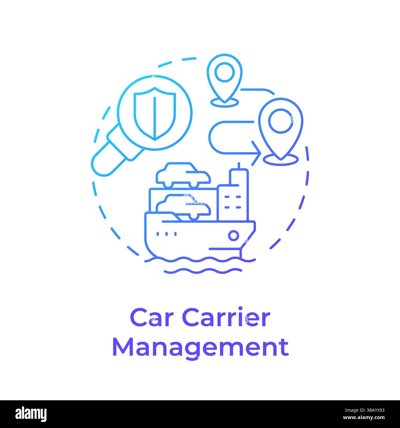 Car carrier management blue gradient concept icon Stock Vector Image ...