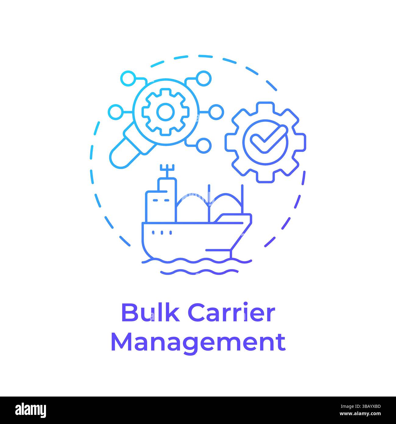 Bulk carrier management blue gradient concept icon Stock Vector Image ...