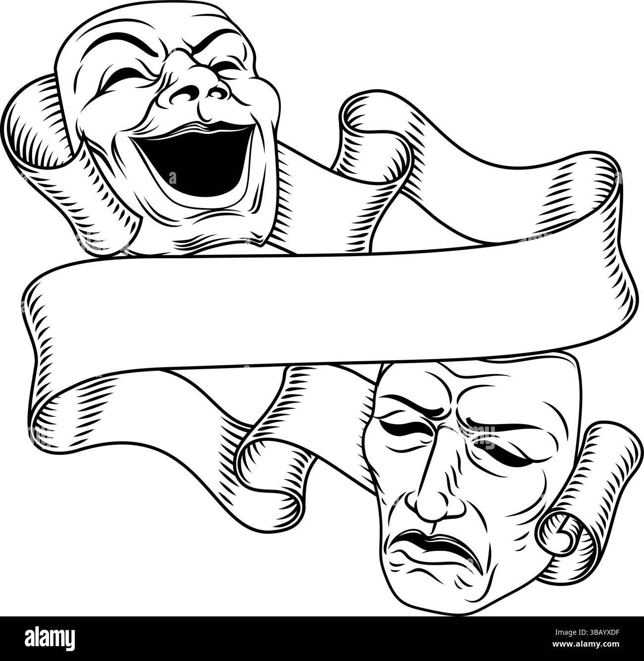 Theatre Drama Theater Comedy Tragedy Masks Sign Stock Vector Image ...