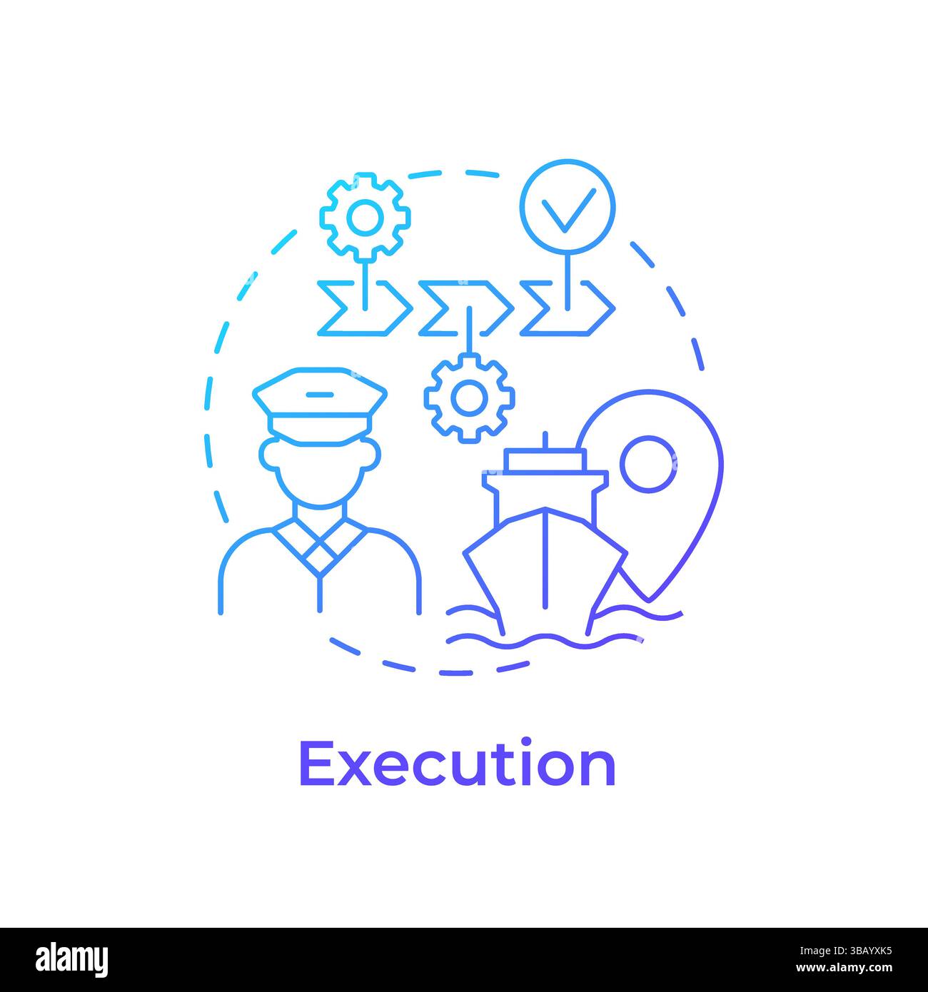 Execution blue gradient concept icon Stock Vector Image & Art - Alamy