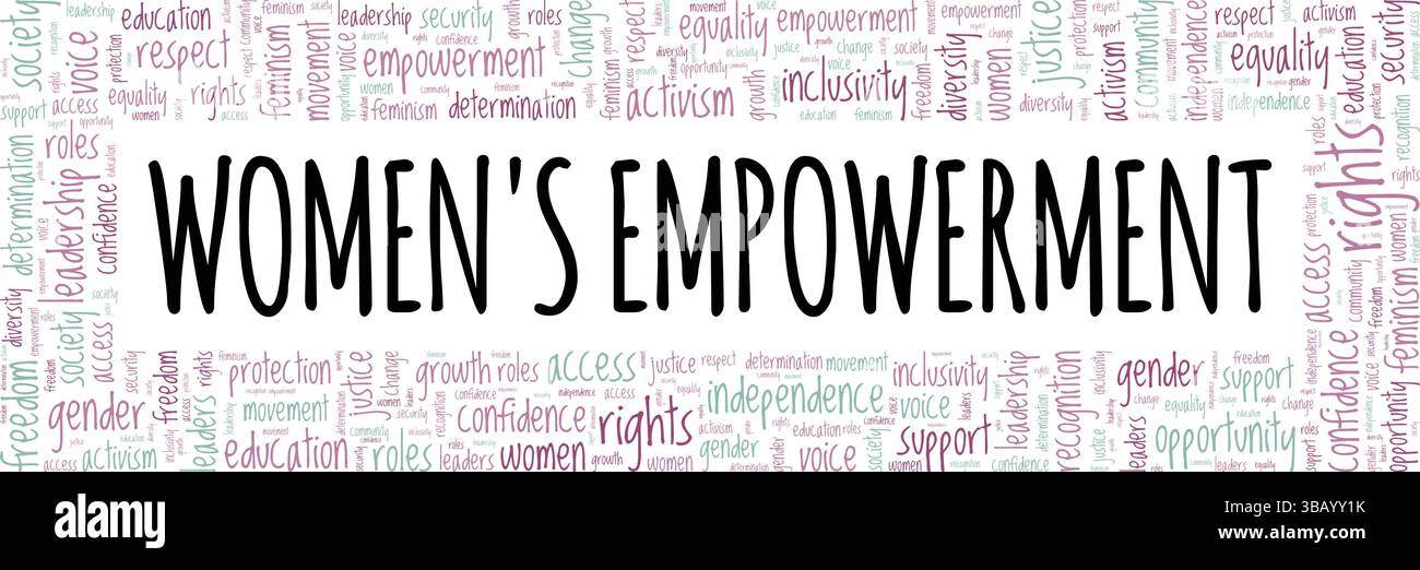 Women's Empowerment word cloud conceptual design isolated on white ...