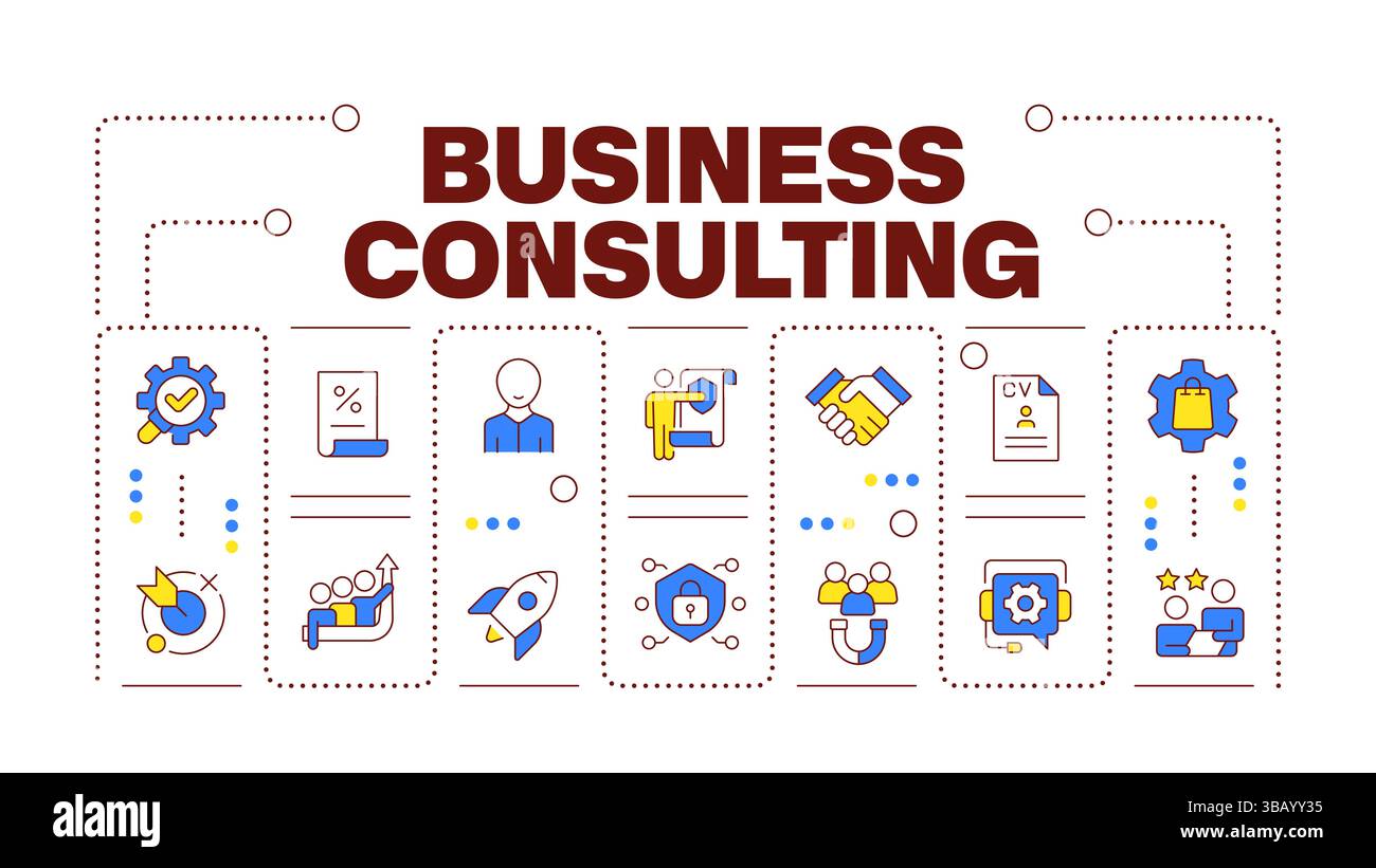 Business consulting word concept isolated on white Stock Vector Image ...