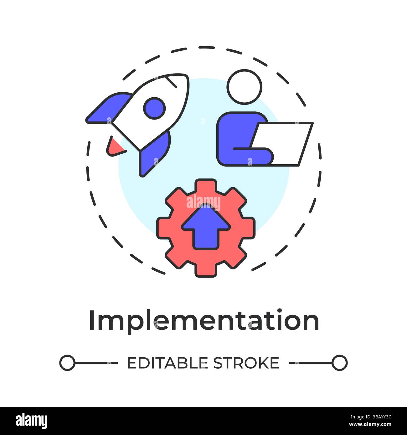 Implementation multi color concept icon Stock Vector Image & Art - Alamy