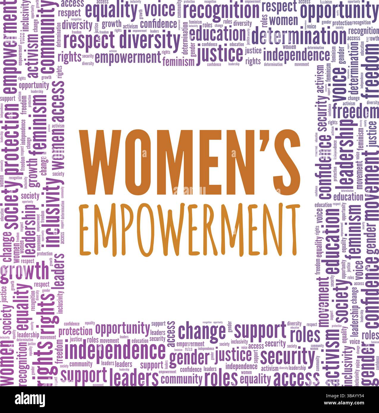 Women's Empowerment word cloud conceptual design isolated on white ...