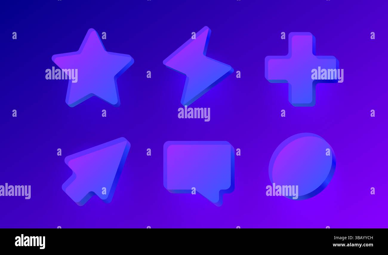Star lightning plus sign, glass symbols. Vector Stock Vector Image ...