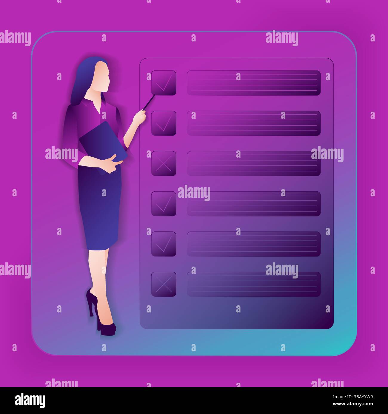 Female making survey Stock Vector Images - Alamy