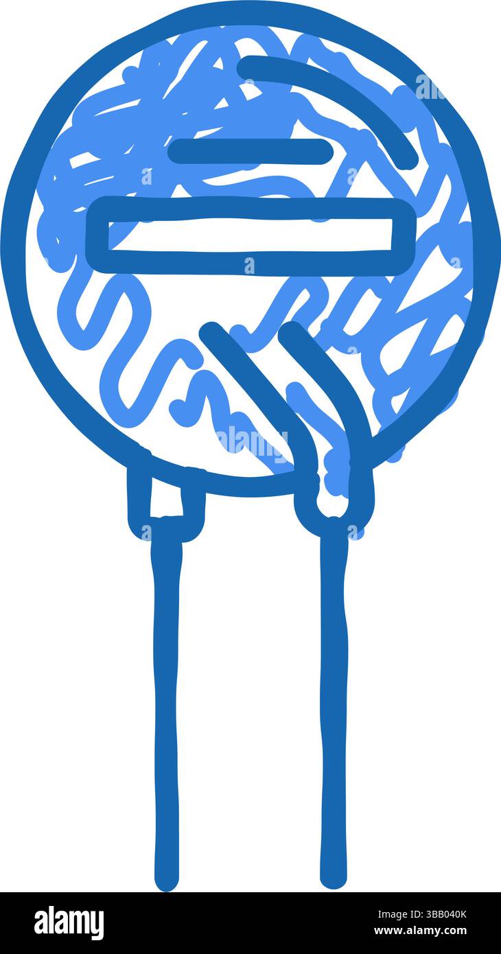 high voltage capacitor electronic component icon doodle illustration ...