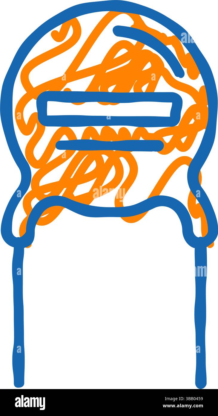 electrolytic capacitor electronic component icon doodle illustration ...