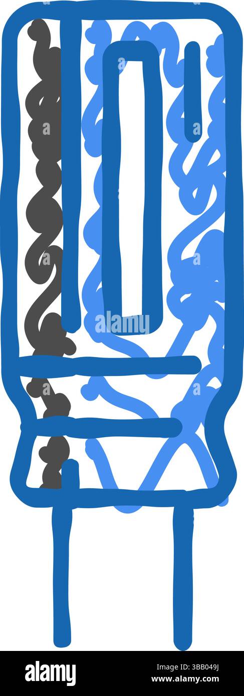 carbon film resistor electronic component icon doodle illustration ...