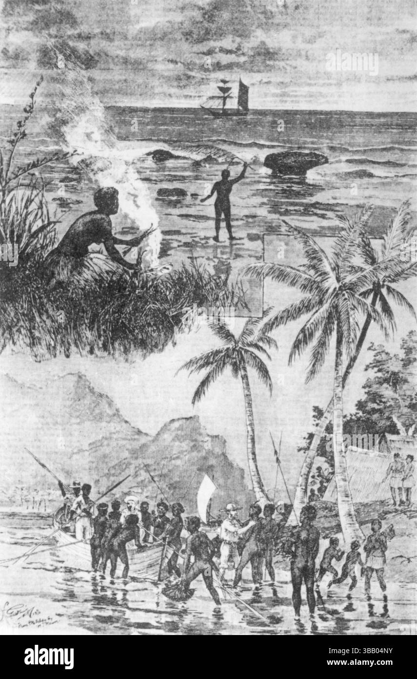 Men "recruiting" kanaka labour in the New Hebrides for work on the ...
