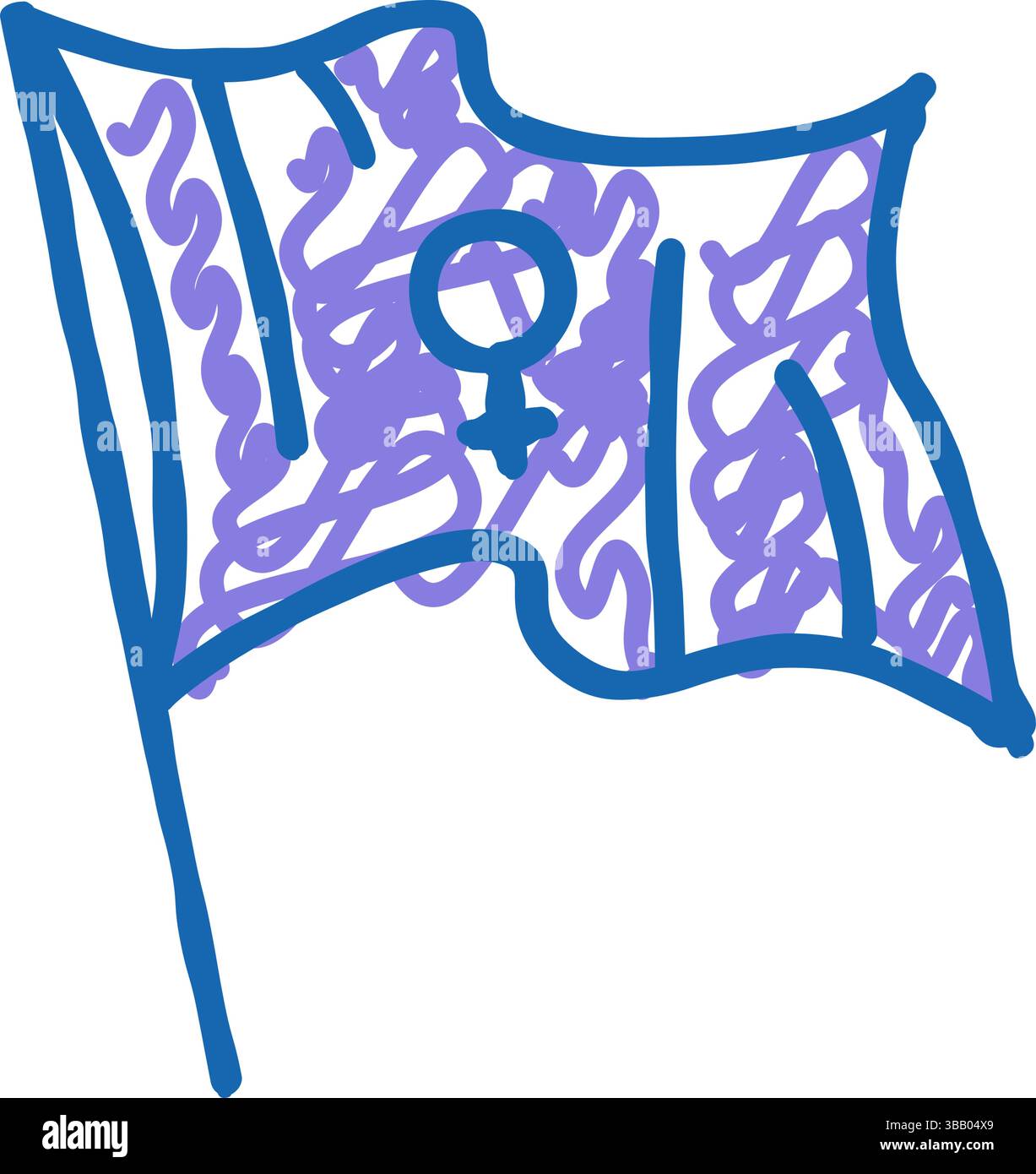feminist flag feminism woman doodle icon sketch vector. feminist flag ...