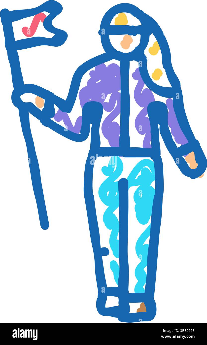 female leadership feminism woman icon doodle illustration Stock Vector ...