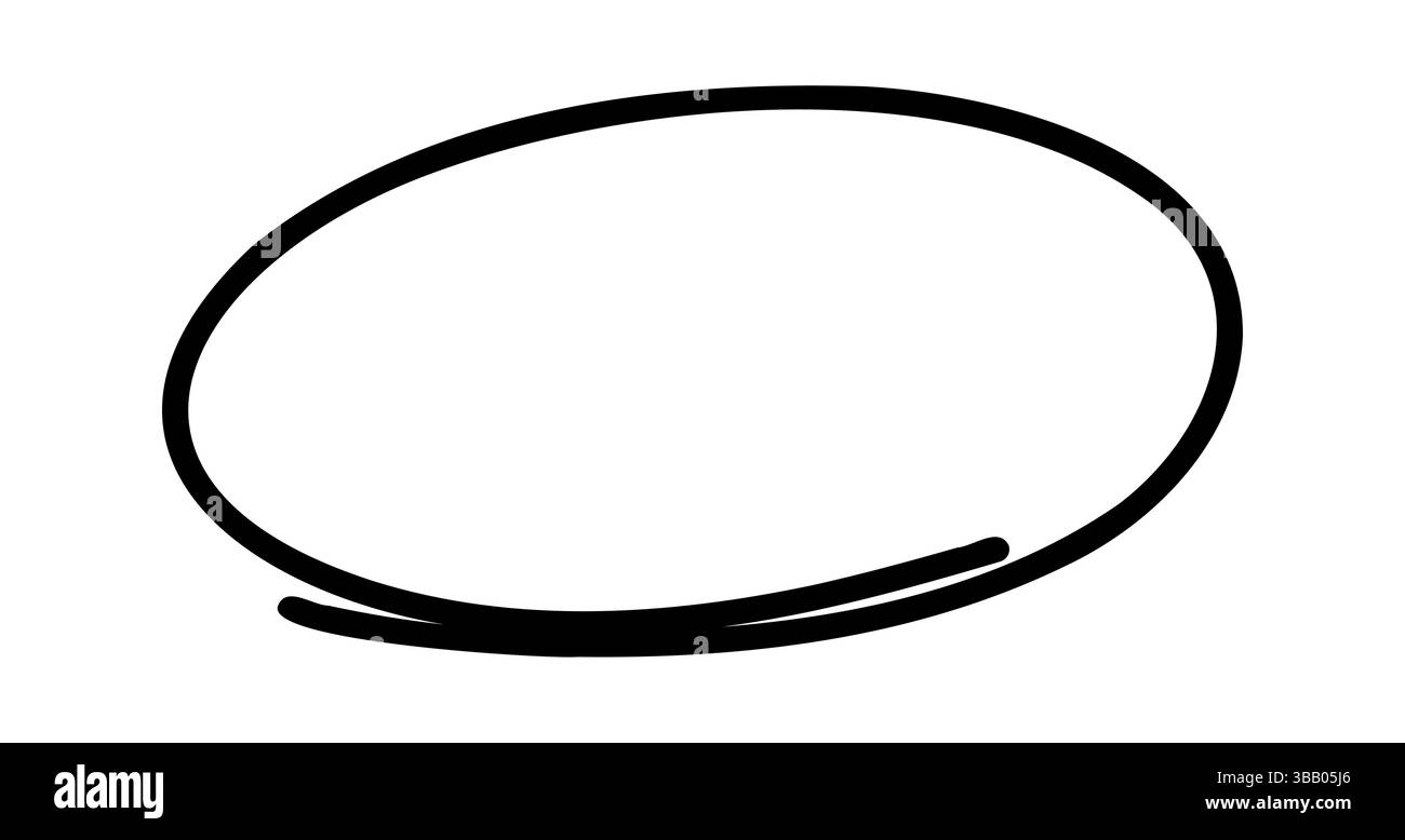 Doodle oval frame. Hand drawn circle pencil sketch. Vector scribble ...