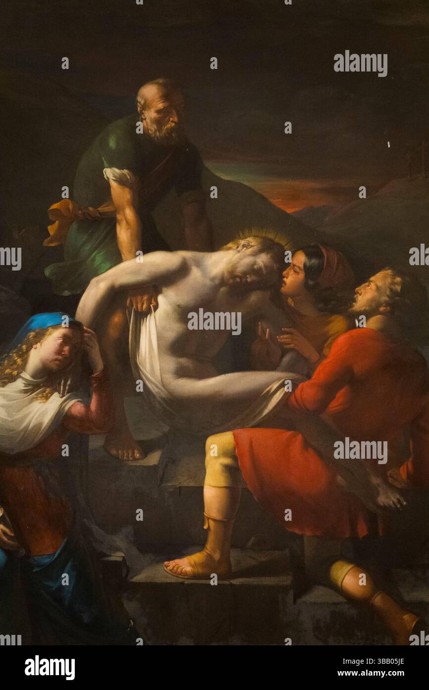 Auvillar, France - 05-01-2025: Painting of Passion of Jesus: Descent ...