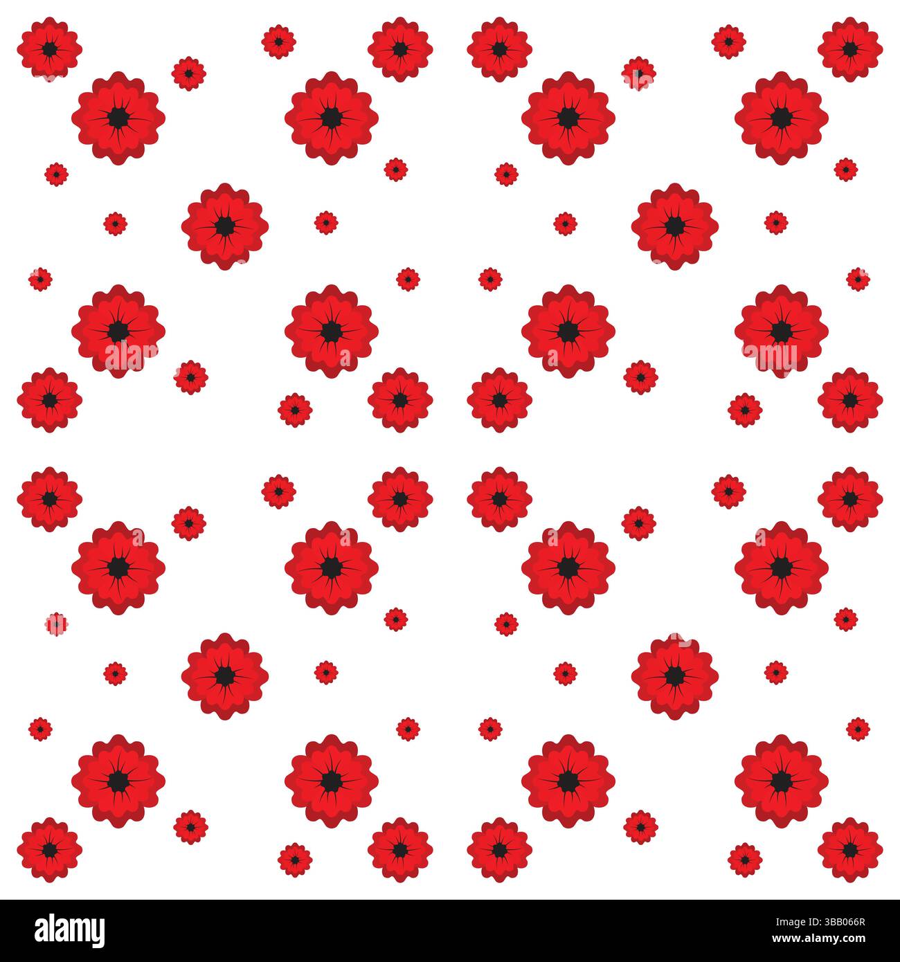 Poppy Flower Pattern Repeat, Red Floral Textile Design for Backgrounds ...