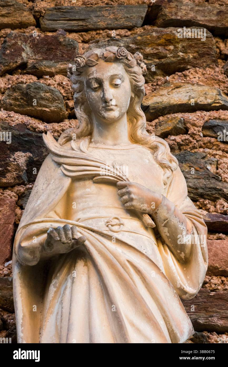 Conques, France - 05-02-2025: Statue (19th century) of Saint Foy, a ...