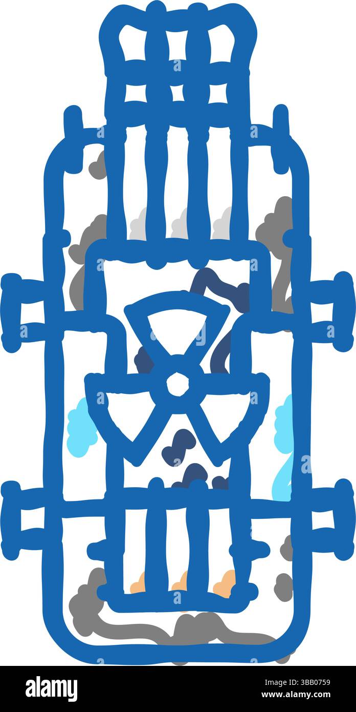small modular nuclear reactor future technology icon doodle ...