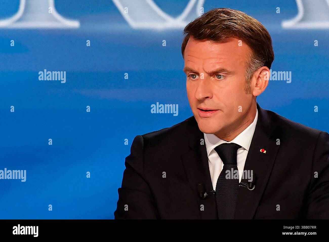 Saint Denis, France. 13th May, 2025. French President Emmanuel Macron ...