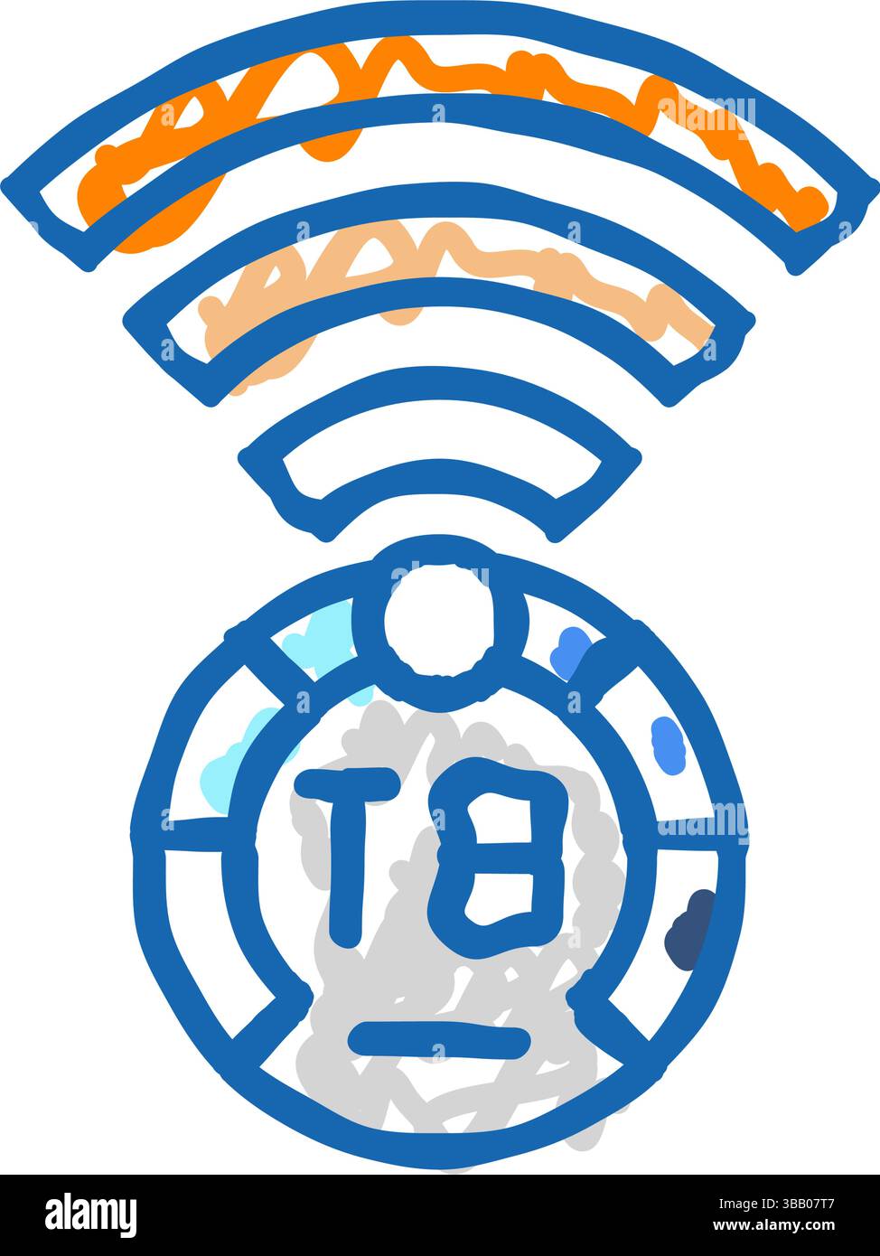 terabyte internet speed future technology icon doodle illustration ...