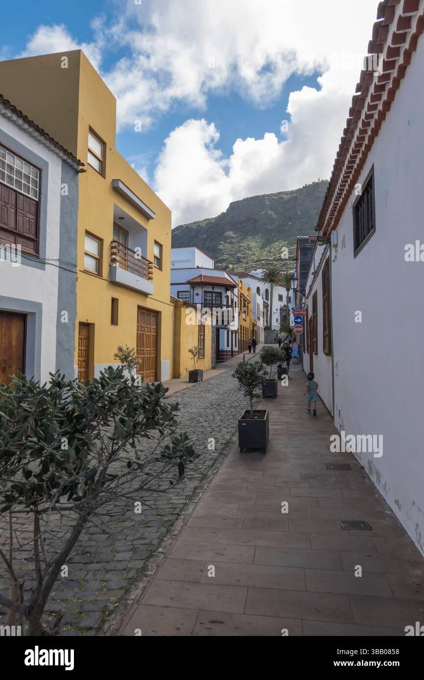 Garachico, Canary Island, Tenerife, Spain, February 02, 2025: Paved ...