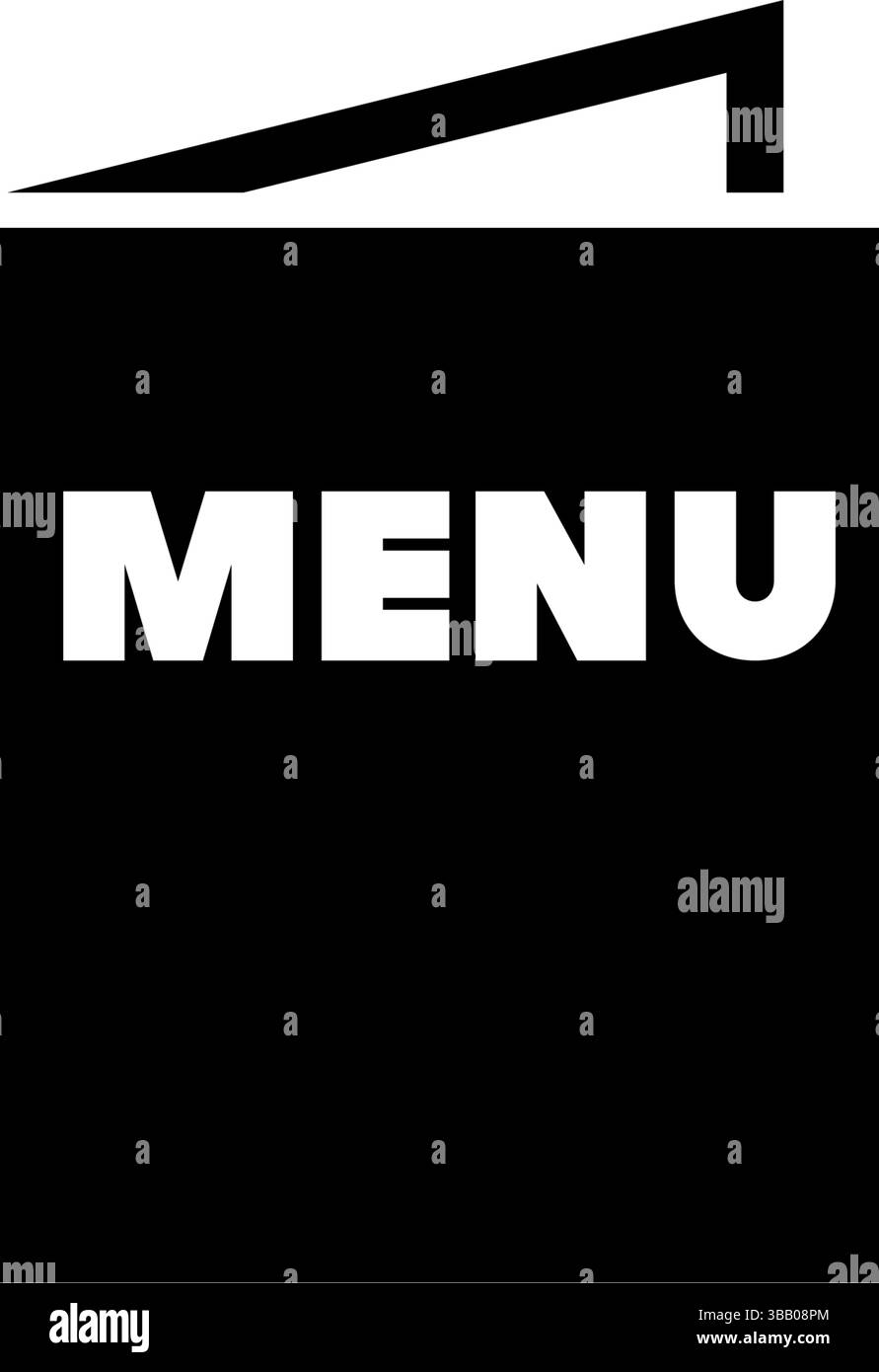 Black silhouette of an open menu booklet for restaurant and dining ...