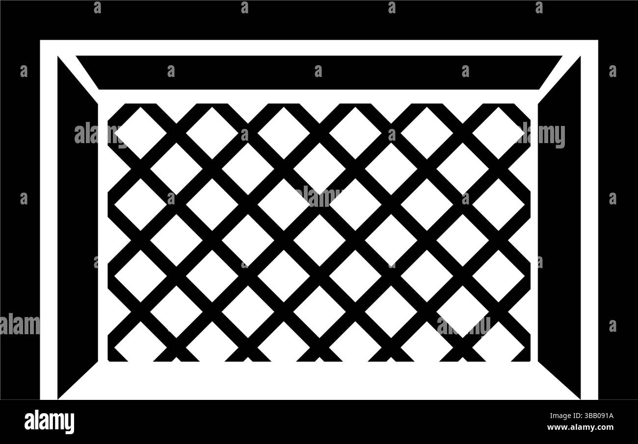 Black silhouette of a soccer goal with net for sports and game concepts ...