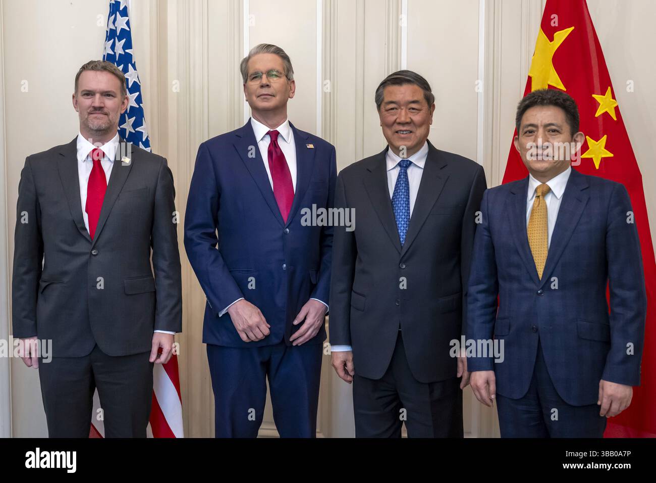 U.S. Secretary of the Treasury Scott Bessent, center left, U.S. Trade ...