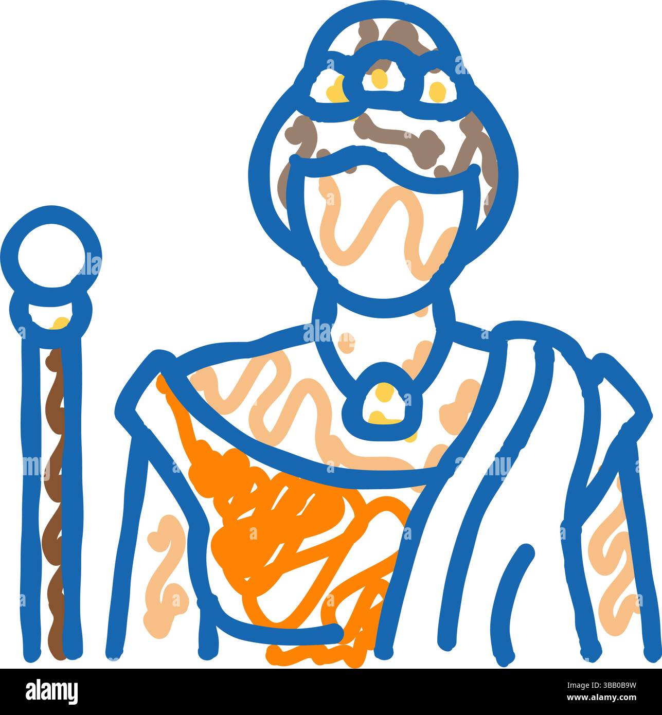 hera greek god mythology icon doodle illustration Stock Vector Image ...