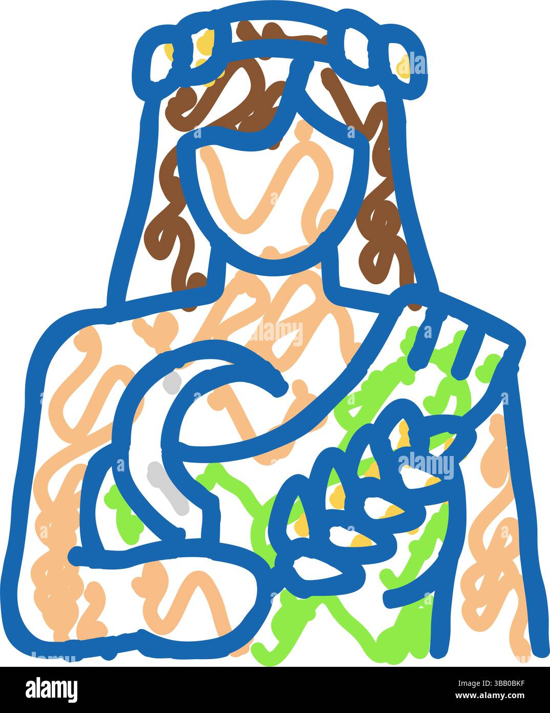 demeter greek god mythology icon doodle illustration Stock Vector Image ...