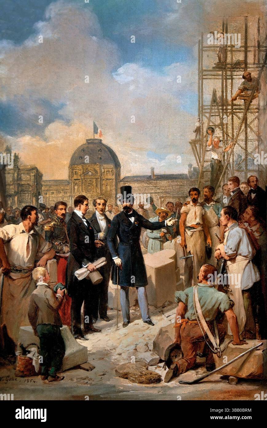 Napoleon visiting the site of the Louvre Paris 1854 by Nicolas Gosse ...