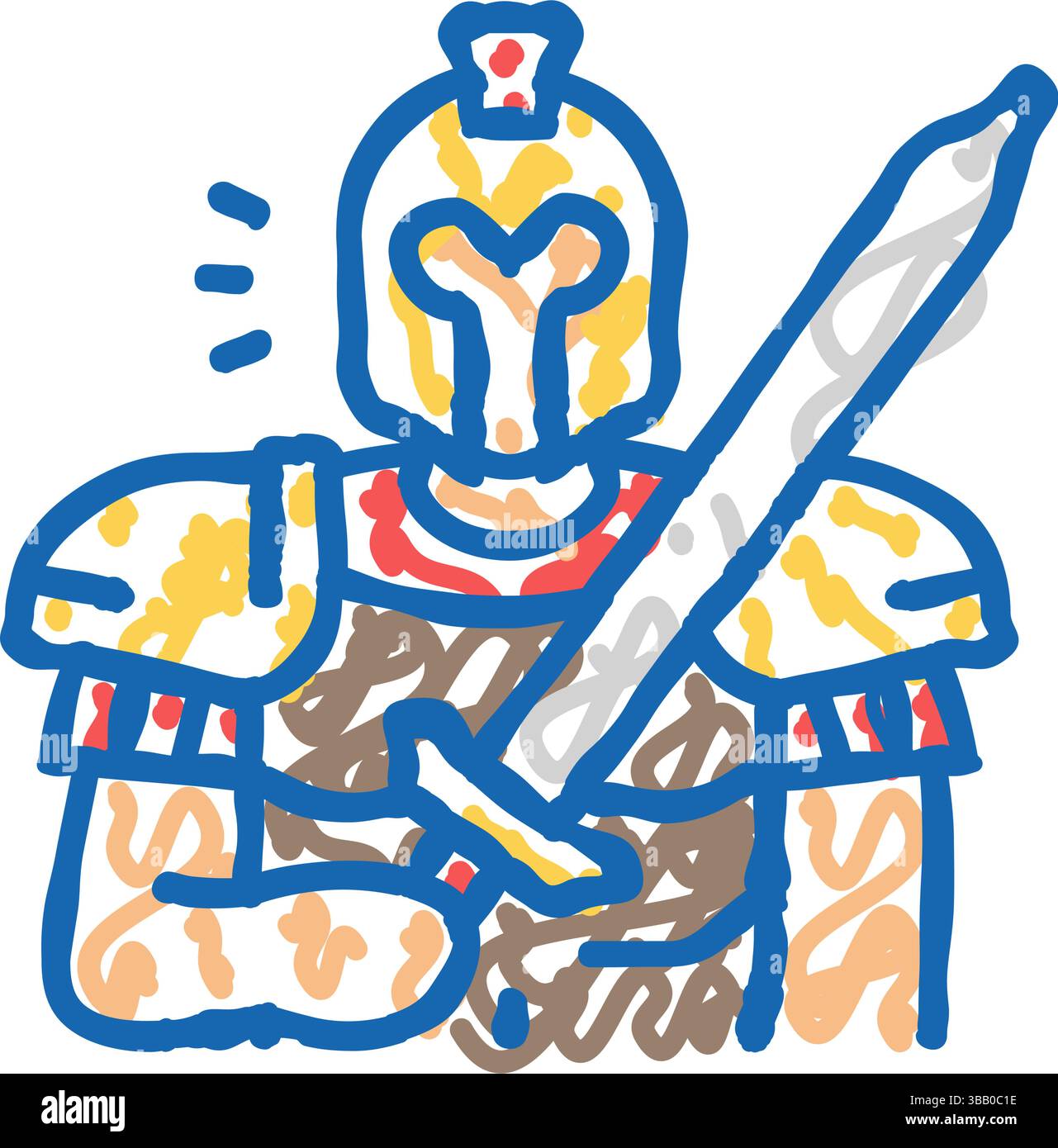 ares greek god mythology icon doodle illustration Stock Vector Image ...