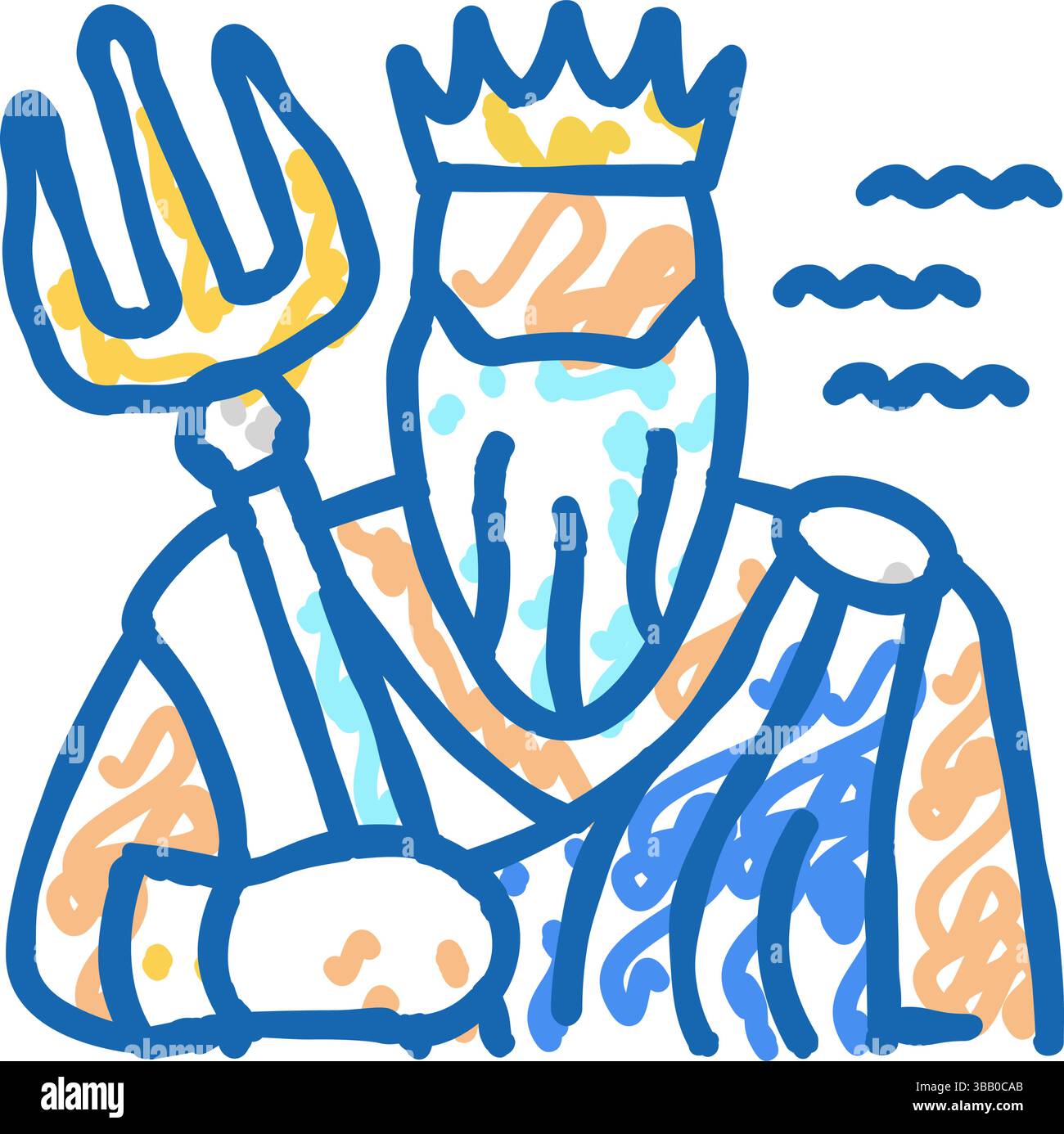 poseidon greek god mythology icon doodle illustration Stock Vector Image & Art - Alamy