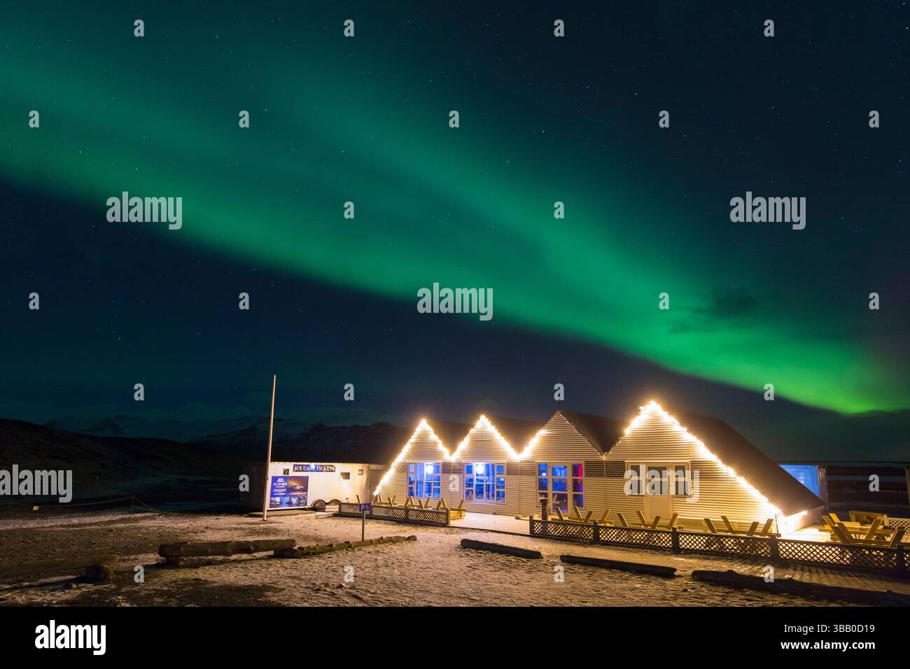 Northern Lights, Aurora borealis, in the night sky in winter, Iceland ...