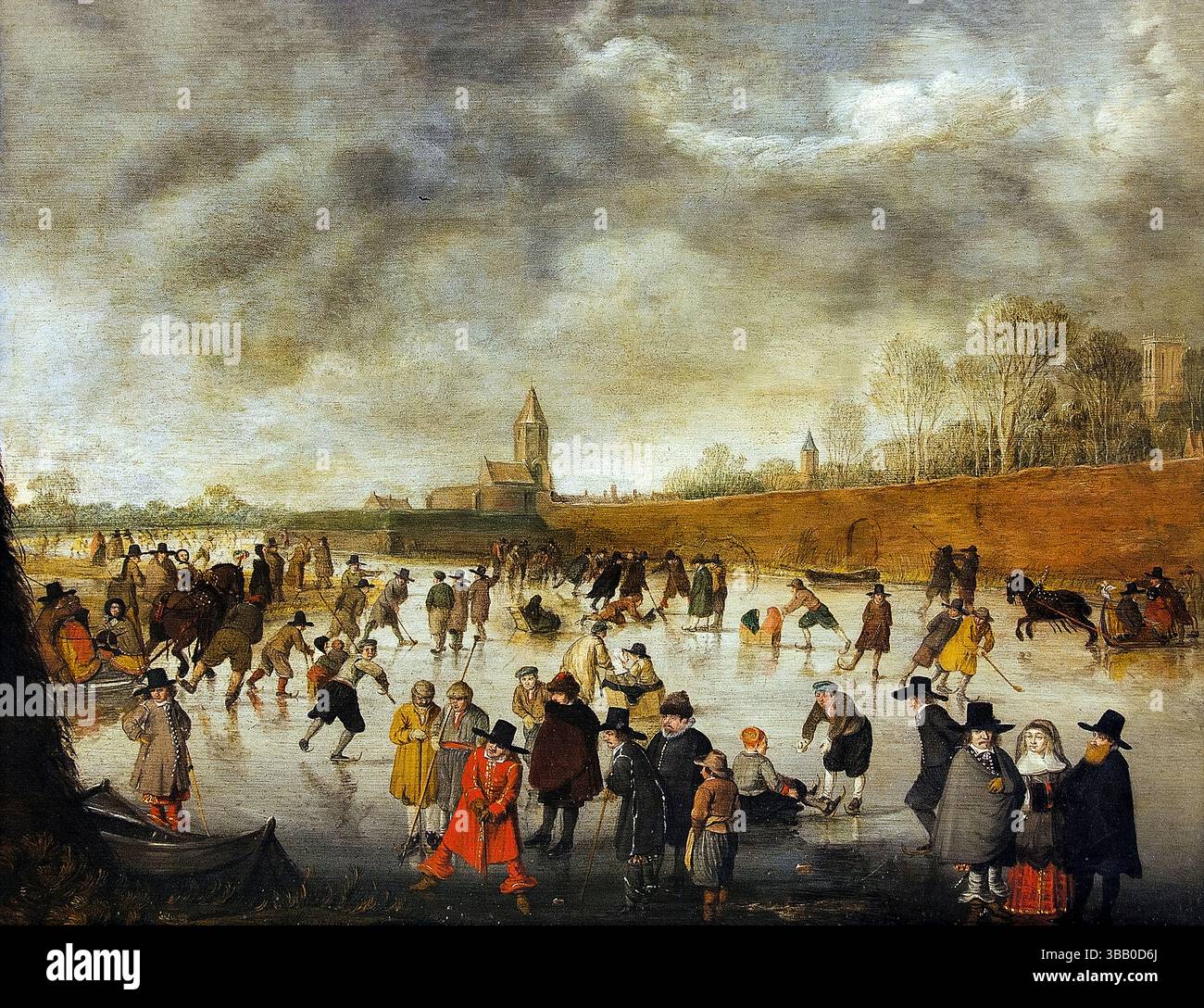 Scene de patinage a Kampen 1679 by Barend Avercamp Dutch Netherlands ...