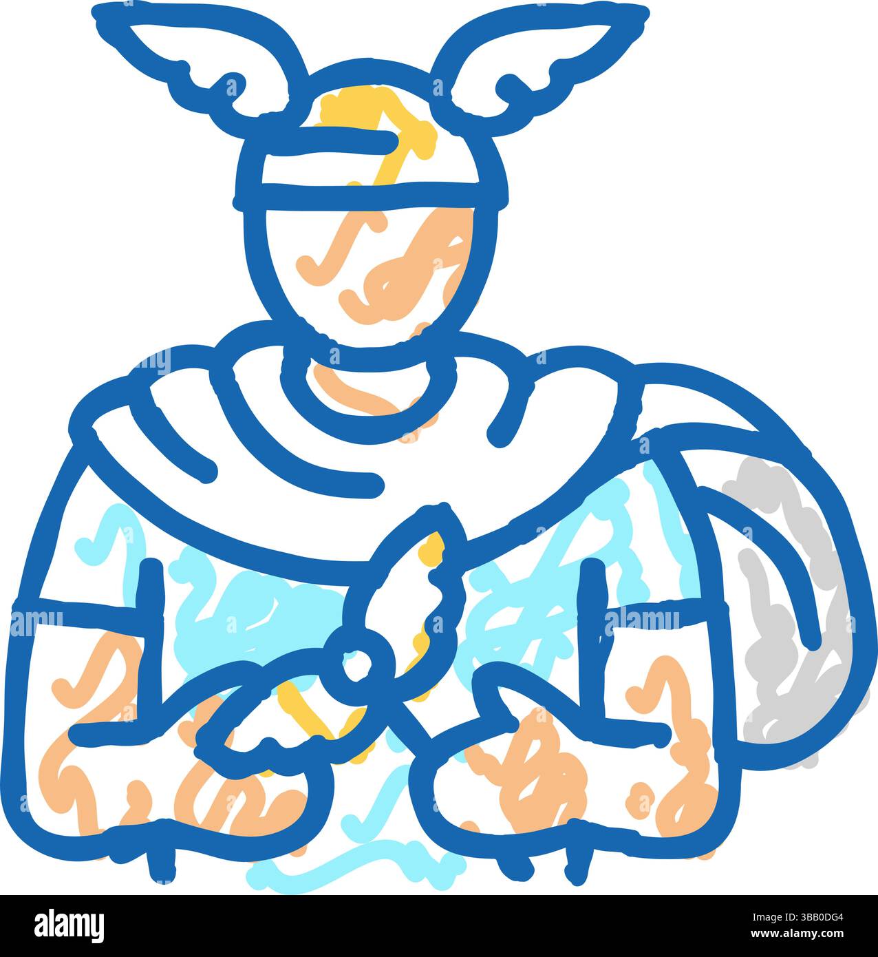hermes greek god mythology icon doodle illustration Stock Vector Image ...