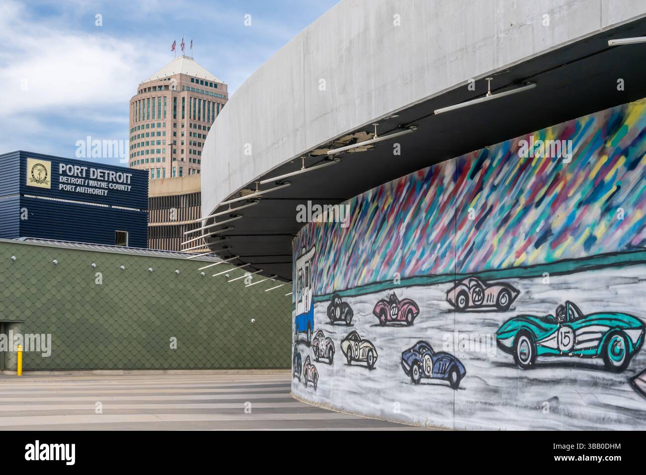 "Da Race" racecar mural, on the Detroit Riverwalk trail, Detroit ...