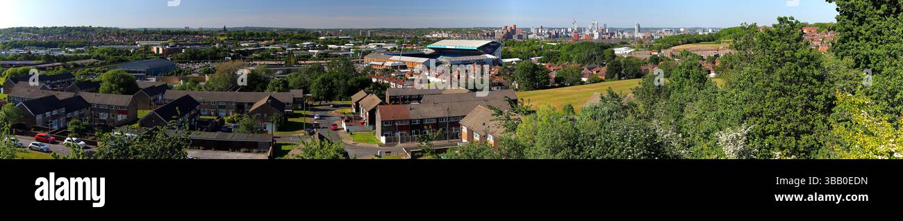 A panoramic view of Leeds United Football Ground & Leeds City Skyline ...