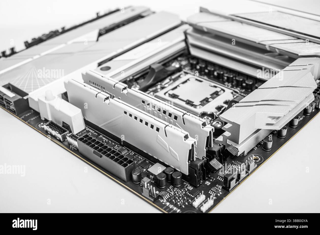 A close-up image of a high-performance motherboard showing two ...