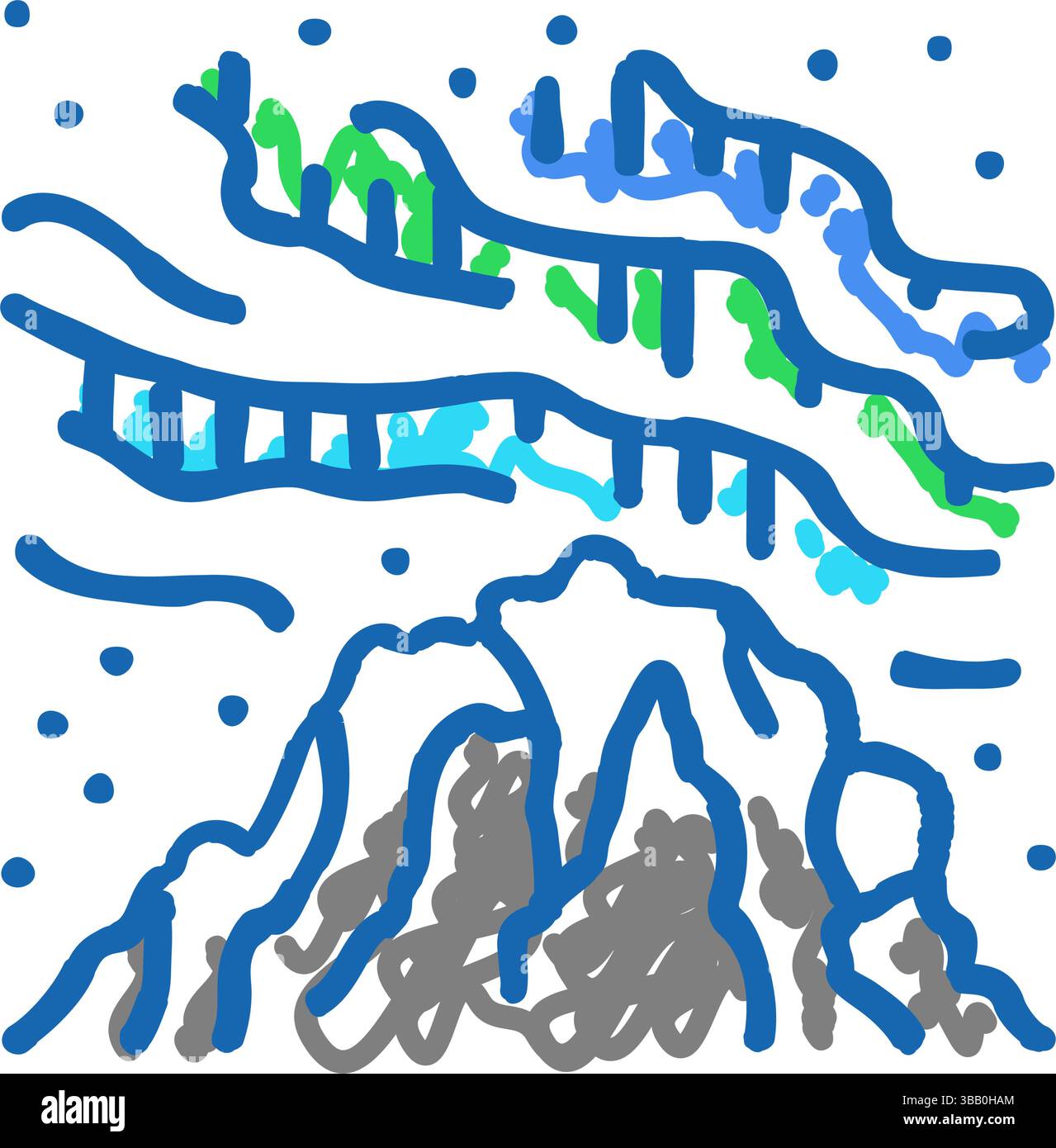 northern lights winter season icon doodle illustration Stock Vector ...