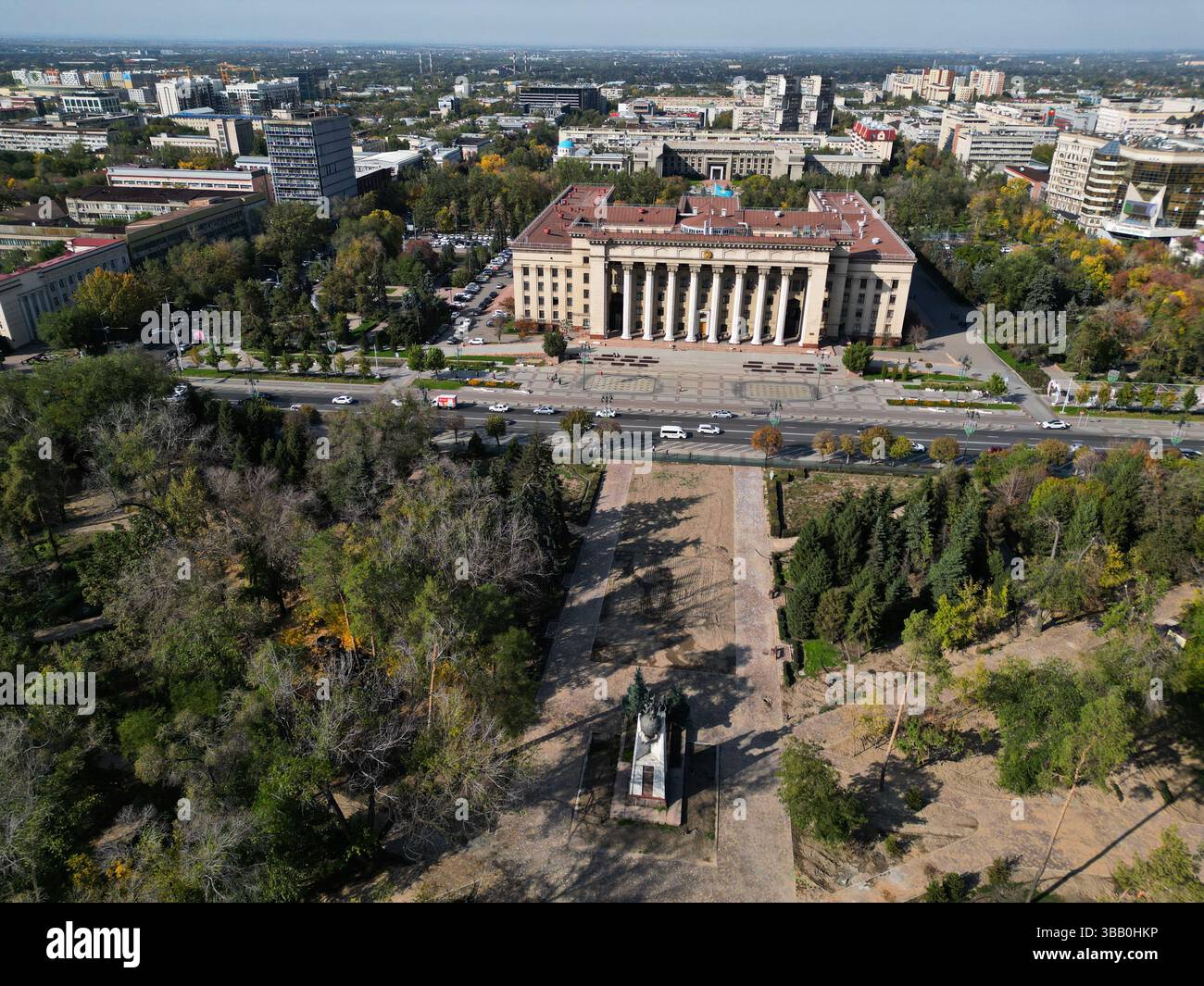The university building and the old square in front of it. The ...